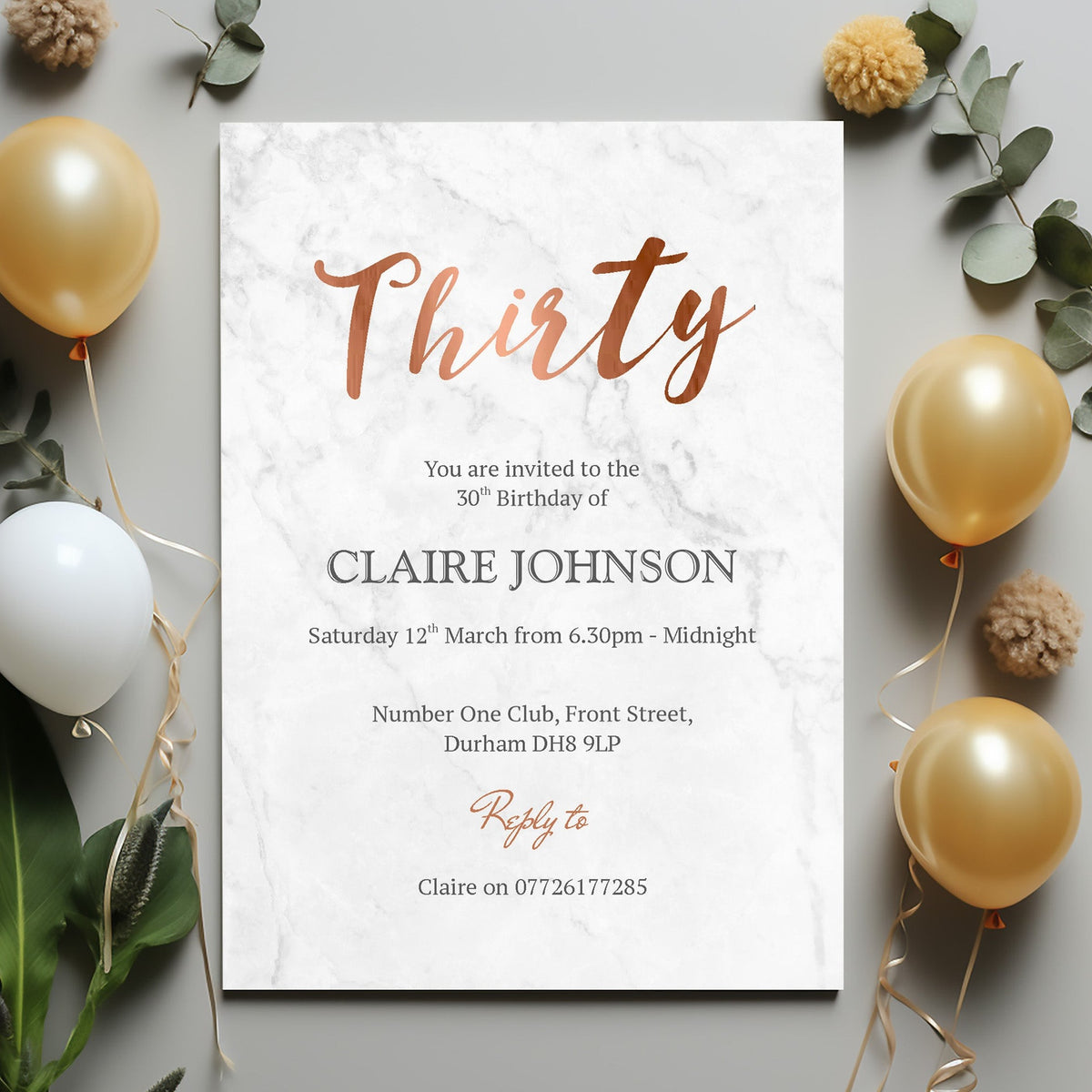 Personalised Adult Birthday Invitations | Custom A6 Party Invites – 60 ...